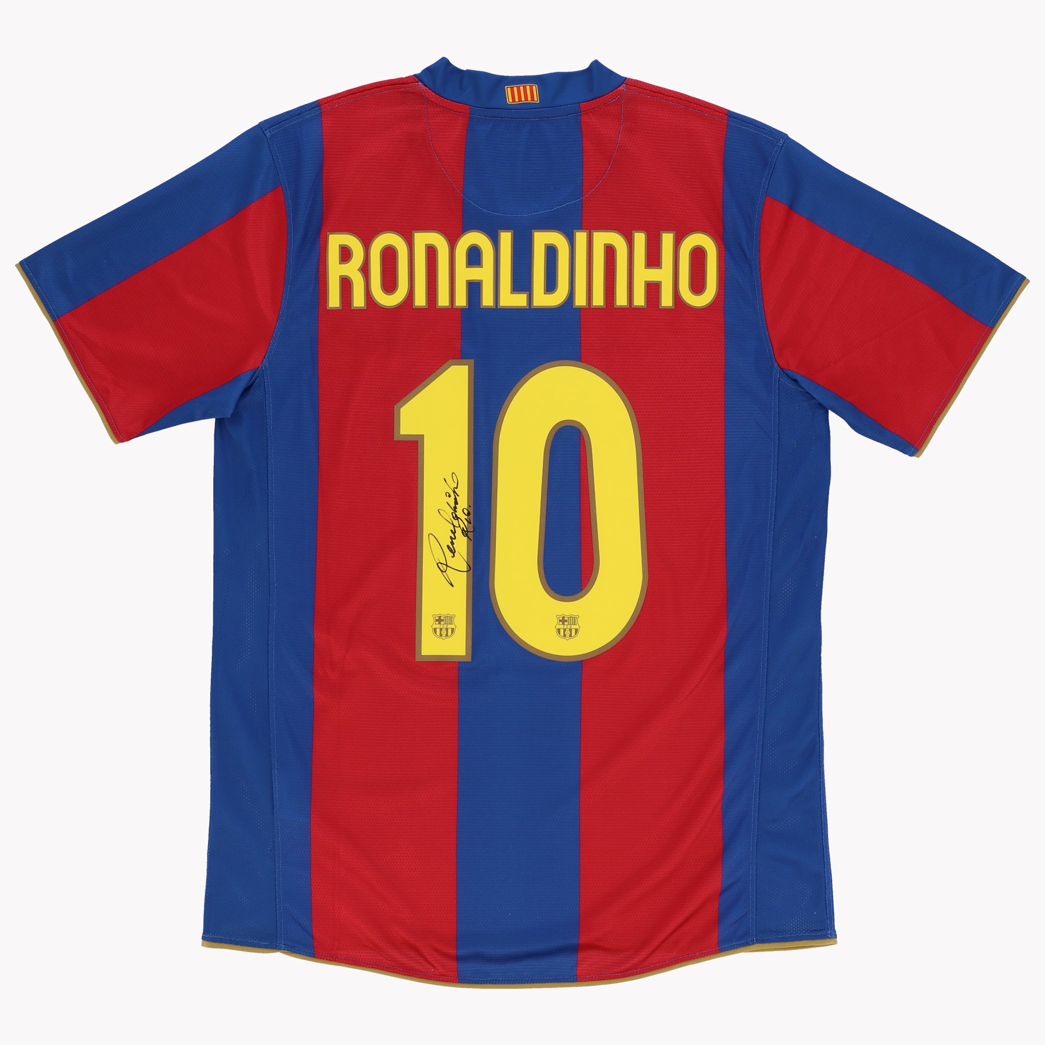 Ronaldinho Barcelona 2007-08 Back Signed Shirt: Samba Soccer Gem – The ...