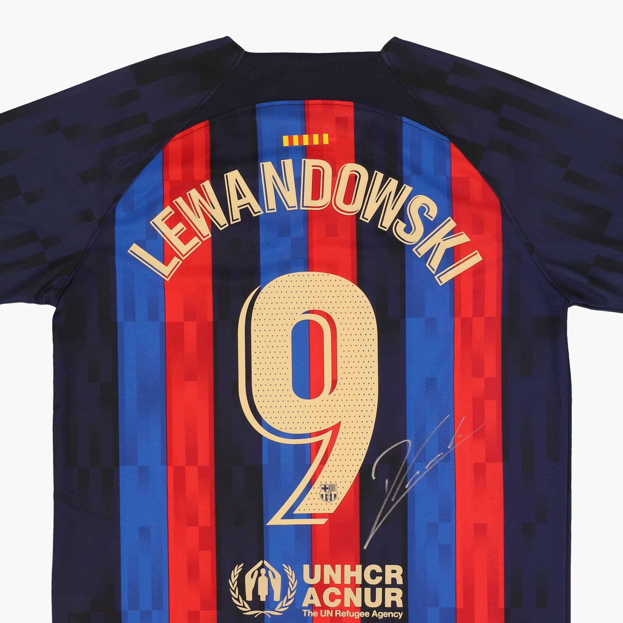 Lewandowski Barcelona Home 2022-23 Back Signed: Marvel – The Football ...